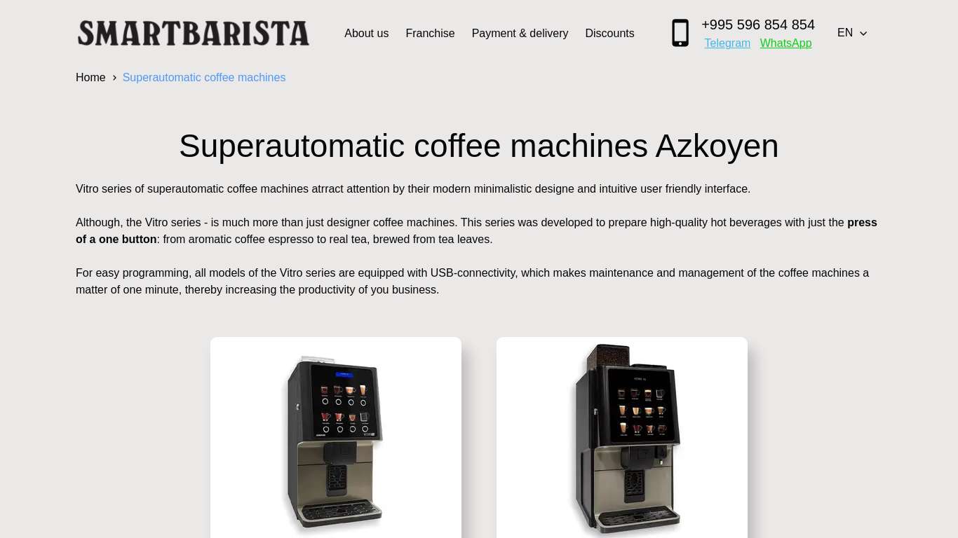 Superautomatic coffee machines Azkoyen Vitro | SMARTBARISTA
