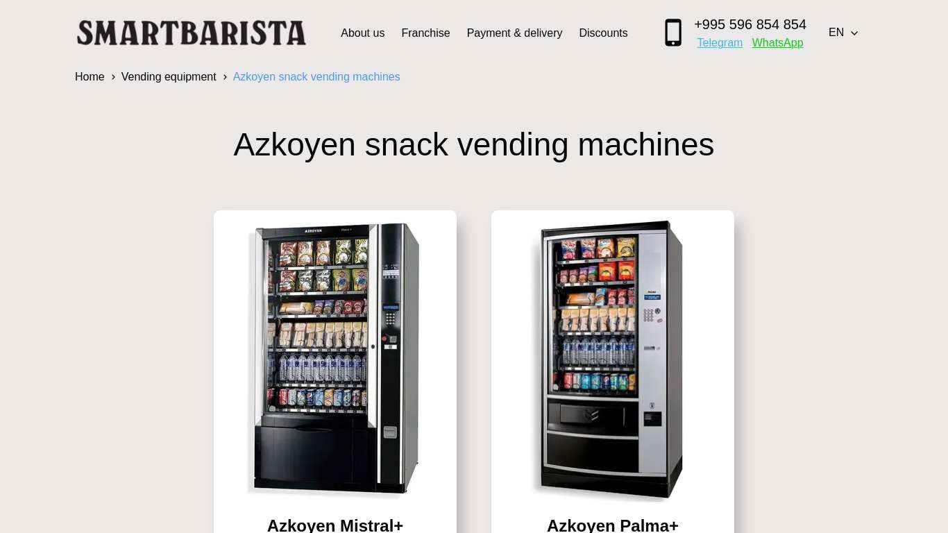 Azkoyen snack vending machines | SMARTBARISTA