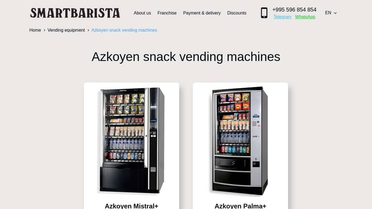 Azkoyen snack vending machines | SMARTBARISTA